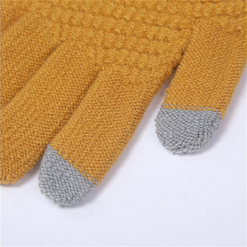 Winter Touch Screen Gloves Women Men Warm Thick Stretch Knit Full ...