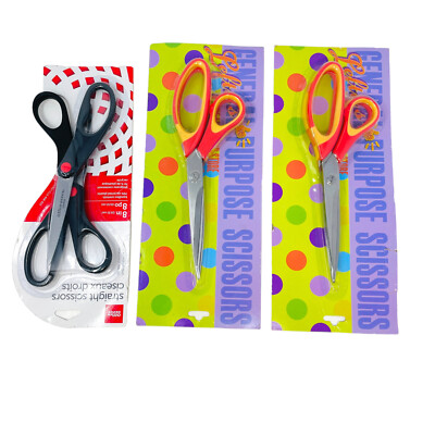 4 Pcs Office Depot Straght Scissors, 8 in, and Lefty's Shears General ...