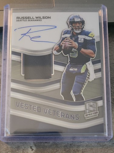 2019 Spectra Vested Veterans Russell Wilson patch auto /15 STEELERS | eBay