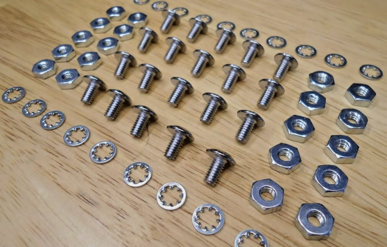 (60pcs) GRILLE CHROME SCREW KIT FOR OLD VINTAGE/CLASSIC CARS (IN PLACE ...