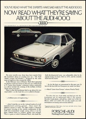 1979 Audi 5000 and 4000 Original Advertisement Print Art Car Ad K115 | eBay