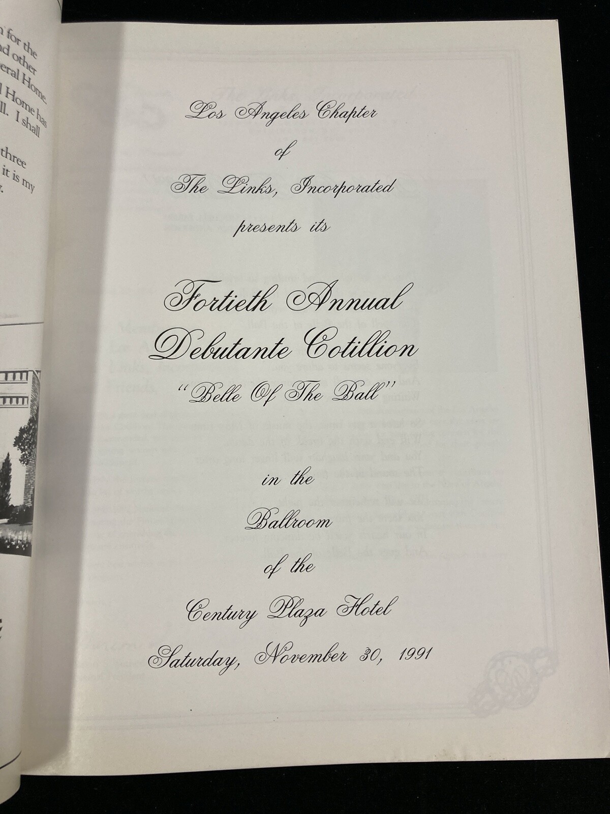 1991 THE LINKS, LOS ANGELES CHAPTER, 40TH ANNUAL COTILLION PROGRAM BOOK ...
