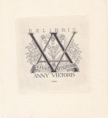 Exlibris Livre D'Art Kupferstich Friedrich Teubel 1884-1965 Initiales ...