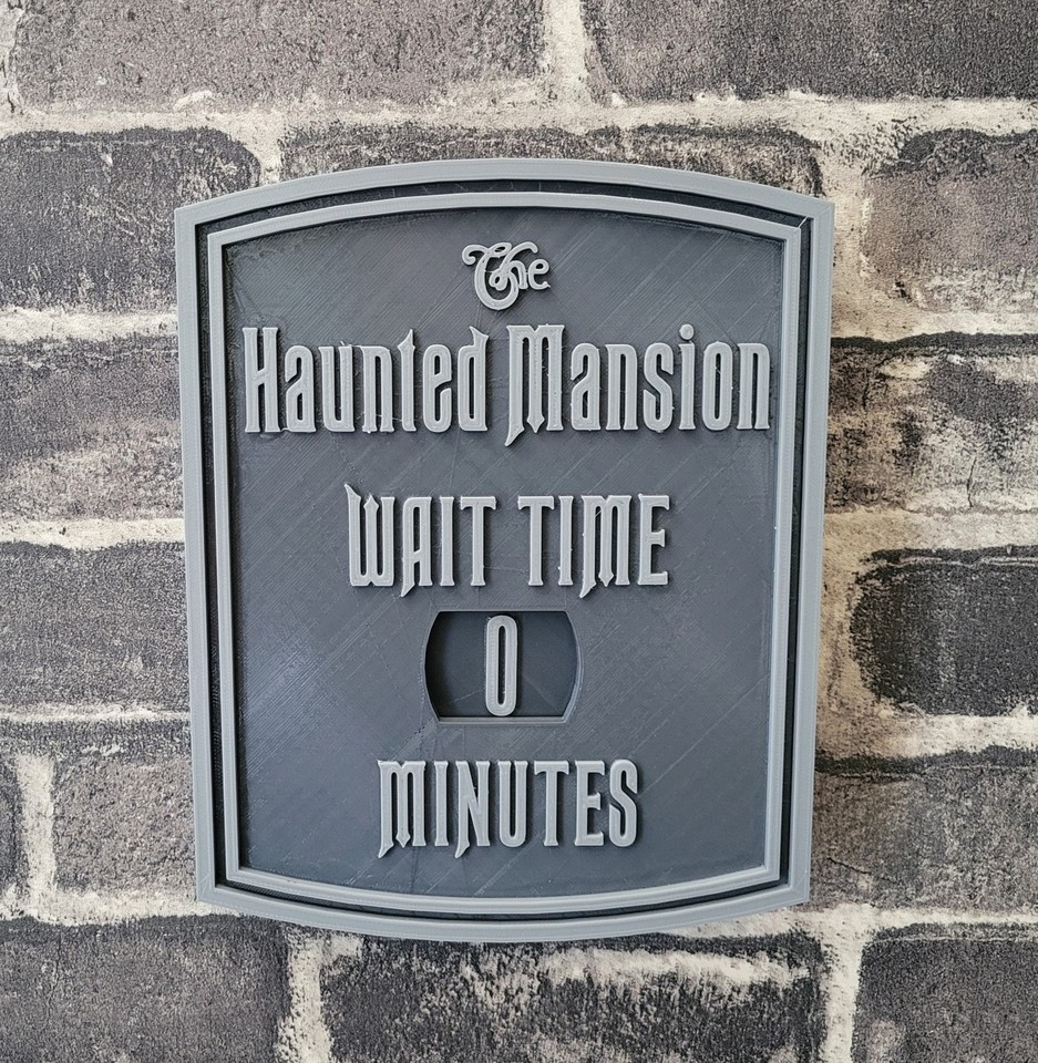 6.25 x 5 inches Haunted Mansion Wait Time Sign Plaque Replica - Disney ...