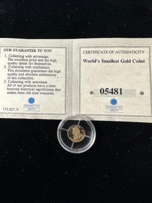 14K Gold Proof Round: World's Smallest Gold Coin - Krugerrand 0.5 gram ...