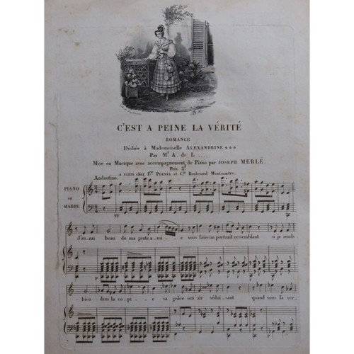 Merle Joseph C Da Barely La Verità Canto Piano ca1830 | eBay