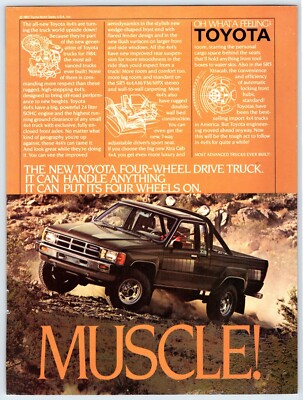 1983 TOYOTA FOUR WHEEL DRIVE TRUCK Vintage 8"X11" Magazine Ad 1980's ...