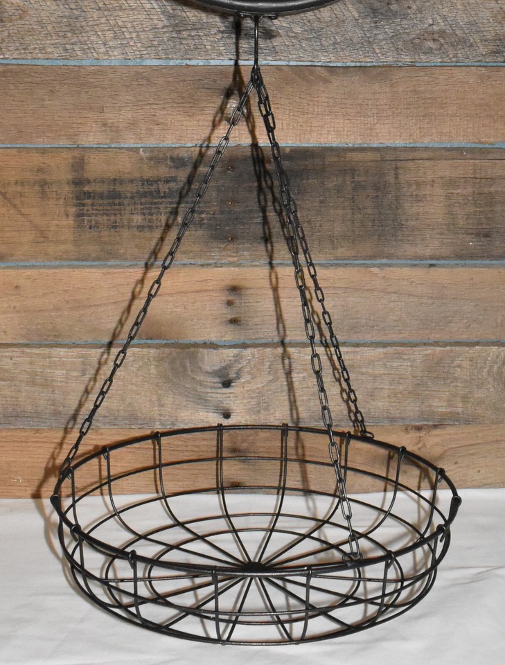 Large Vintage Inspired General Store Scale Clock with Hanging Vegetable ...