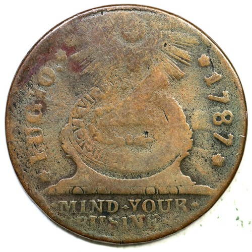 1787 17-S R-3 STATES UNITED Fugio Cent Colonial Copper Coin | eBay