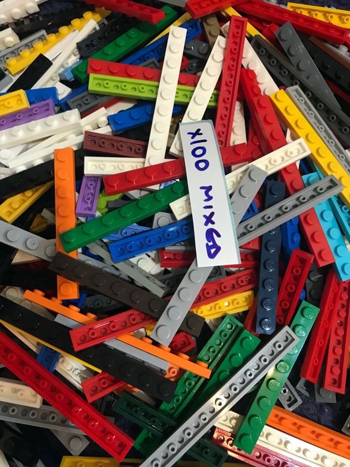 Lego 100 x Thin Flat Plate - Multi Colours - Very Good Condition - See ...