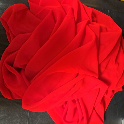Sheer Red Fabric 44"x4.5 yds left over from project never used | eBay