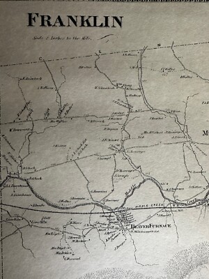 Middleburg Paxtonville Snyder Cty, Pa, 1868 Map with Landowners Names ...