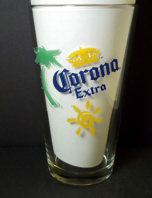 Pint Beer glass Corona Extra Tropical Sun Palm Tree | eBay