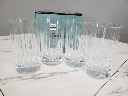 LOT SET 4 Miller Rogaska Soho Highball Tumblers 3 pc Vertical Cut ...