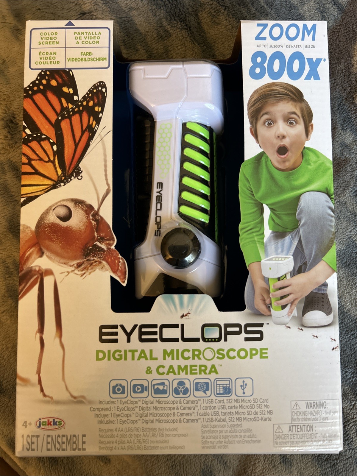 NEW EyeClops Digital Microscope & Camera Built-in Color Screen 800X ...