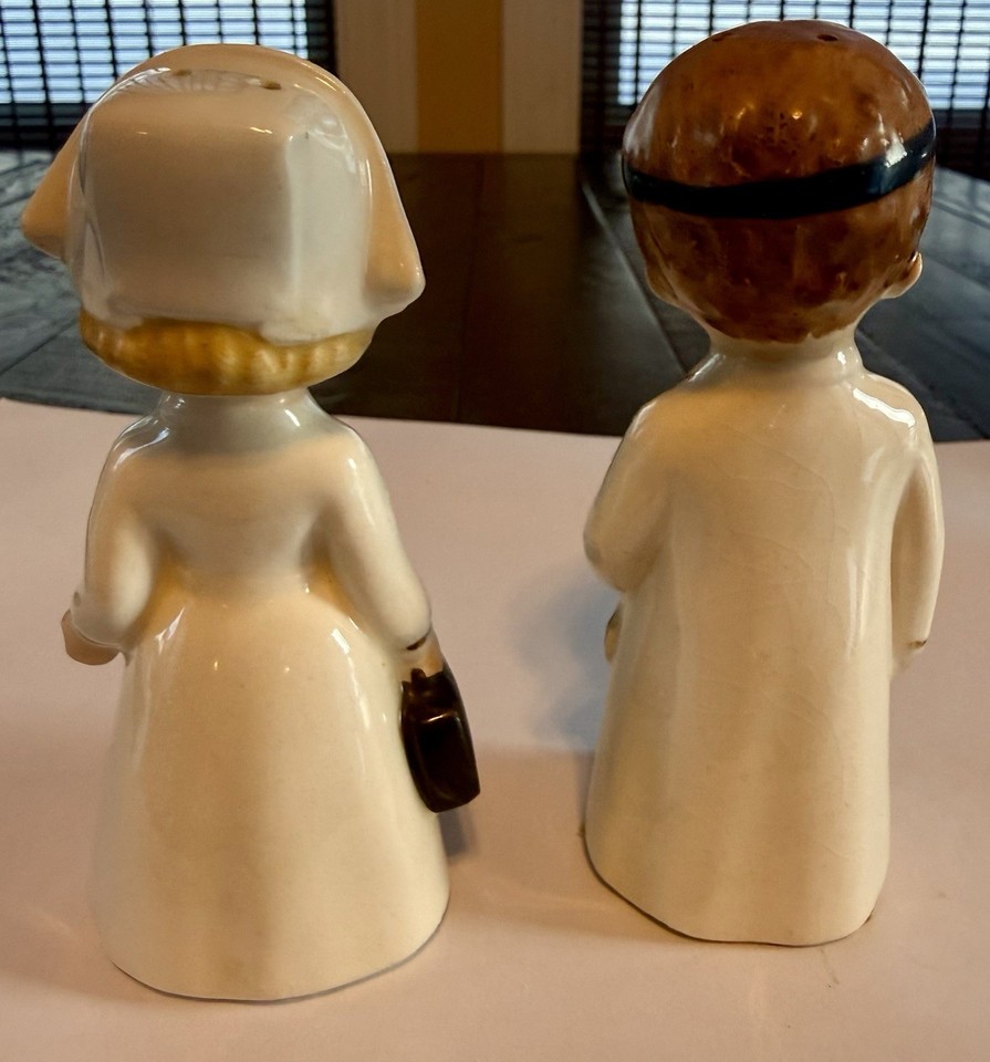 Vintage Lego Nurse and Doctor 4" Salt & Pepper Shaker Set 1950s Japan ...