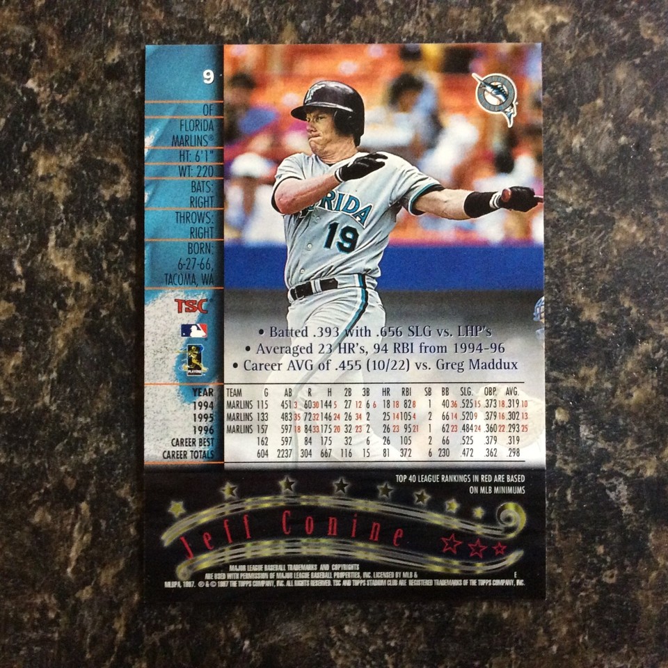 1997 Topps Stadium Club #9 Jeff Connie Florida Marlins | eBay