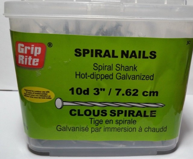 Grip Rite Spiral Nails Hot-dipped Galvanized HDG 10d 3 Inch 1.5 Kg ...