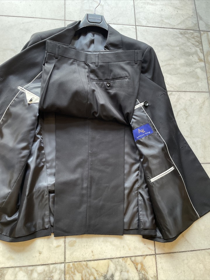 NWT Men's Black Double Breasted Suit Apollo King Size 38R | eBay