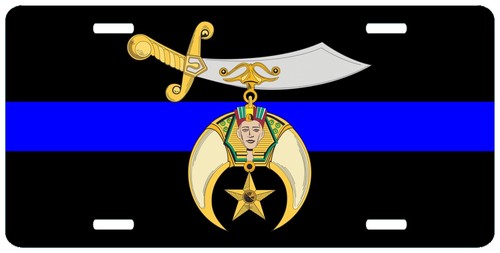 Shriner Police Thin Blue Line License Plate Auto Car Tag Emblem Noble ...
