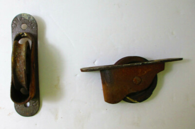 Antique Vintage Window Sash Weight Pulleys Rope Roller Rustic Cast ...