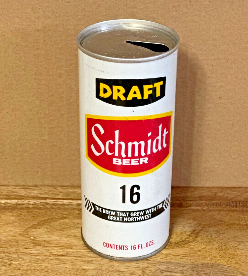 1+ SCHMIDT DRAFT Beer Can 16 OZ ~ S/S, Wide Seam ~ 3 Cities Associated ...