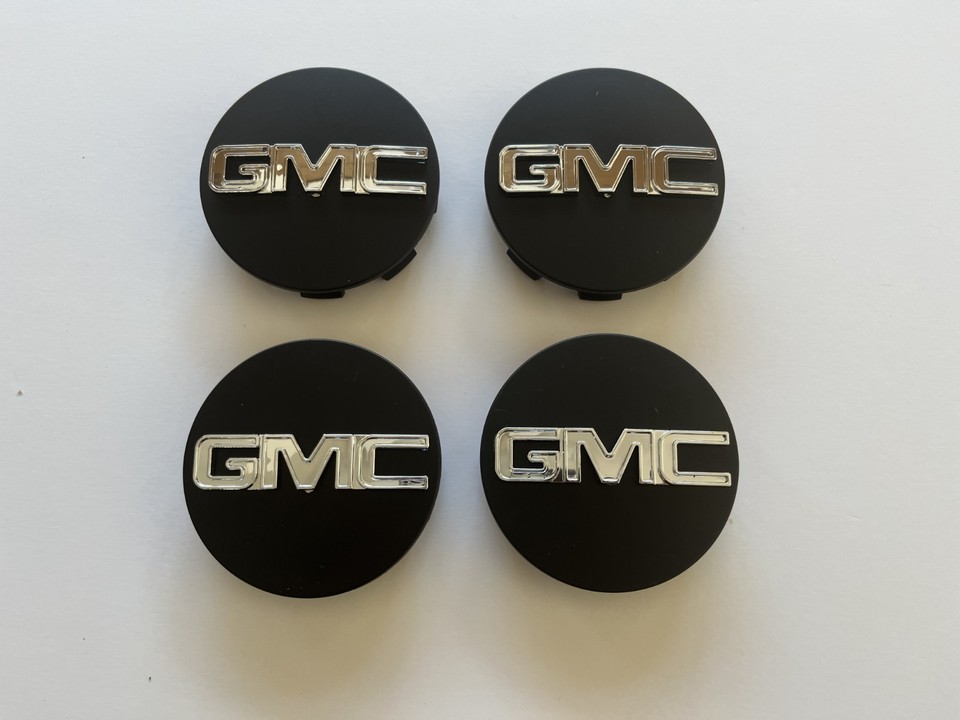 4pcs GMC Chrome Black wheel Center Caps 22837060 83mm 3.25" Sierra ...