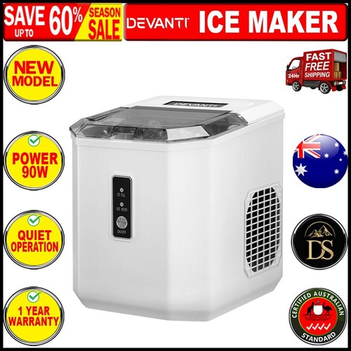 Devanti 12kg Ice Maker Machine Portable Auto Cube Tray Bar Countertop ...