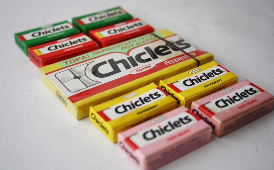 9X RARE VINTAGE 80'S CHICLETS CHEWING GUM PACKS ADAMS NEW SEALED NOS ...