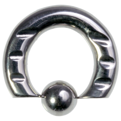 6G 1/2 316L Steel Front Notched Captive Ring | eBay