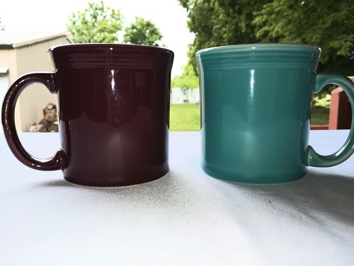 Lot 78, Set of 2 Fiestaware Cinnabar Turquoise 12 OZ Coffee Java Mug Cup Fiesta | eBay