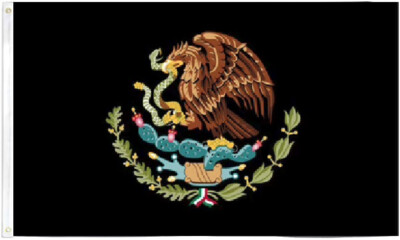3X5 MEXICO CREST BLACK FLAG MEXICAN TACTICAL FLAG BANNER GROMMETS | eBay