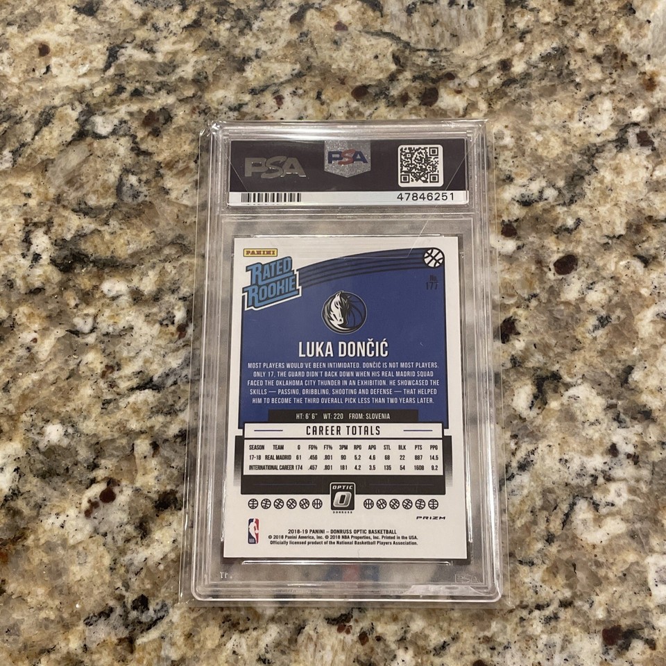 2018 Donruss Optic LUKA DONCIC Shock Rated Rookie RC #177 PSA 9 MAVS 🔥🔥 ...