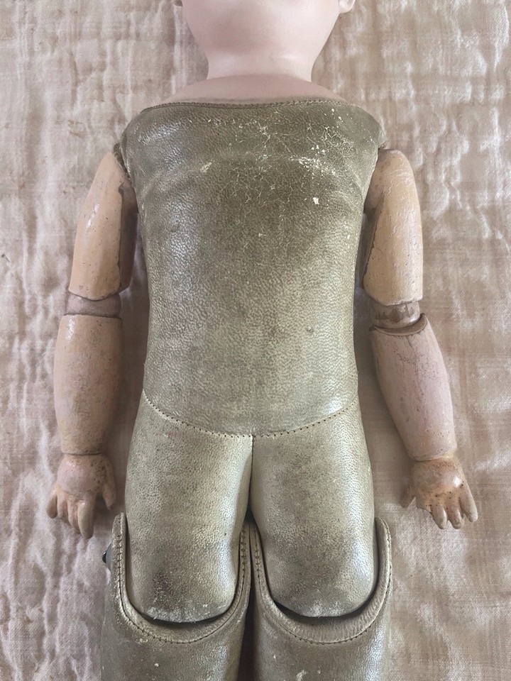 Antique German Simon & Halbig Bisque Doll Star PB Mark Kid Leather Body ...