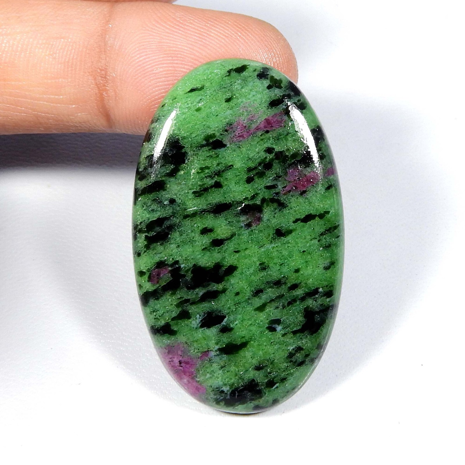 Natural Red Green Ruby Zoisite Cabochon Loose Gemstone Oval Shape 64 ...