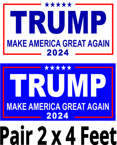 Pair of TRUMP MAGA 2024 - 2' x 4' Banners - VINYL - Fast Shipping - USA ...