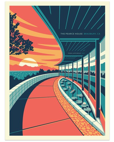 The Pearce House Frank Lloyd Wright by DKNG Studios Ltd x/150 Screen ...