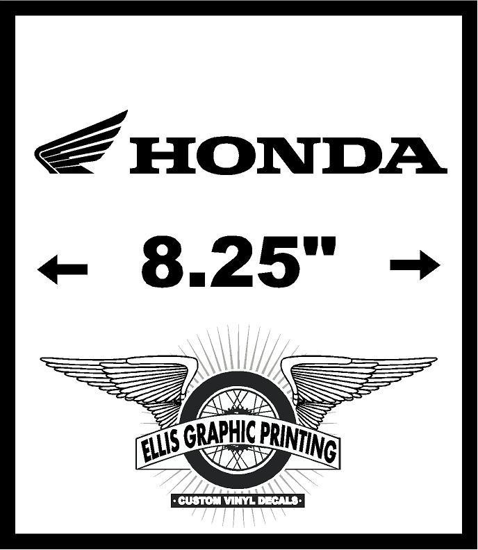 #122 (2) 8.25" Honda Tank Decal Stickers Matte Black CB CBR CBF | eBay
