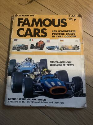 TOP SELLERS FAMOUS CARS STICKER ALBUM 1 STICKER MISSING 1970 | eBay