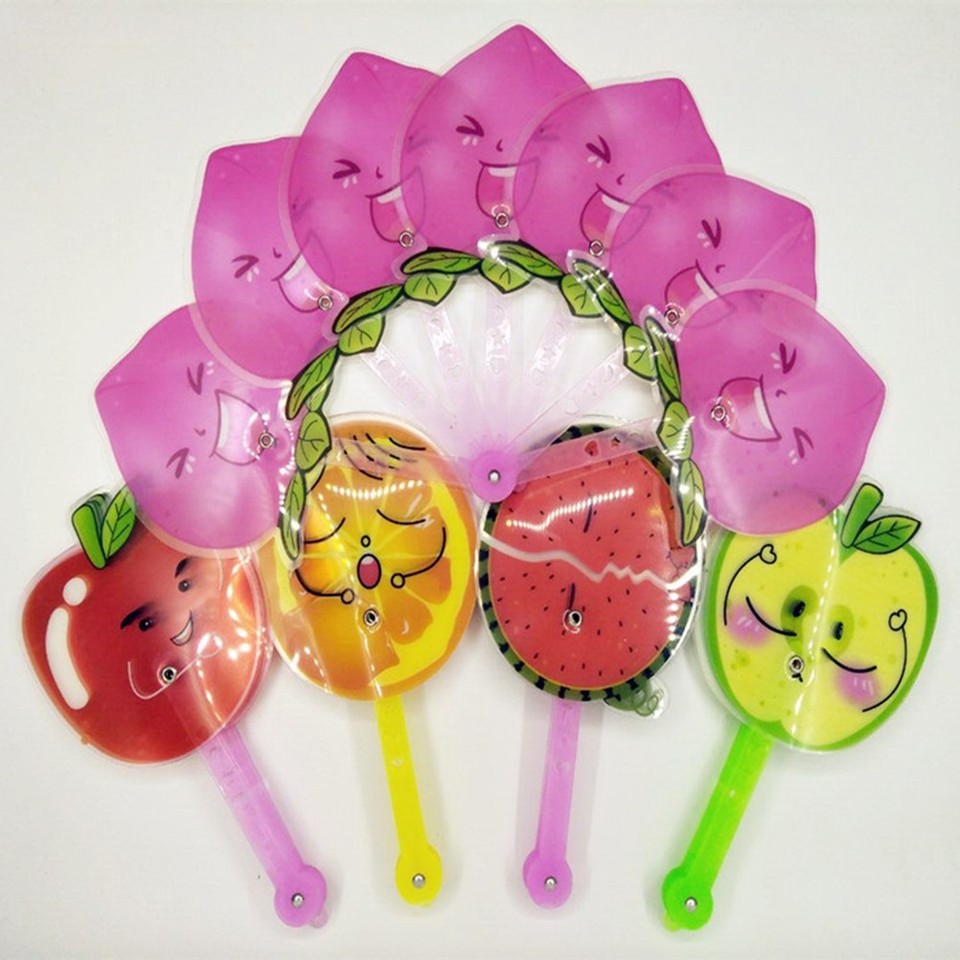 2pcs Plastic Hand Fan Mini Fruit Shape Hand Fan Summer Portable Cartoon ...