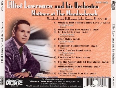 ELLIOT LAWRENCE MATINEE AT THE MEADOWBROOK NEW CD 617742105629| eBay