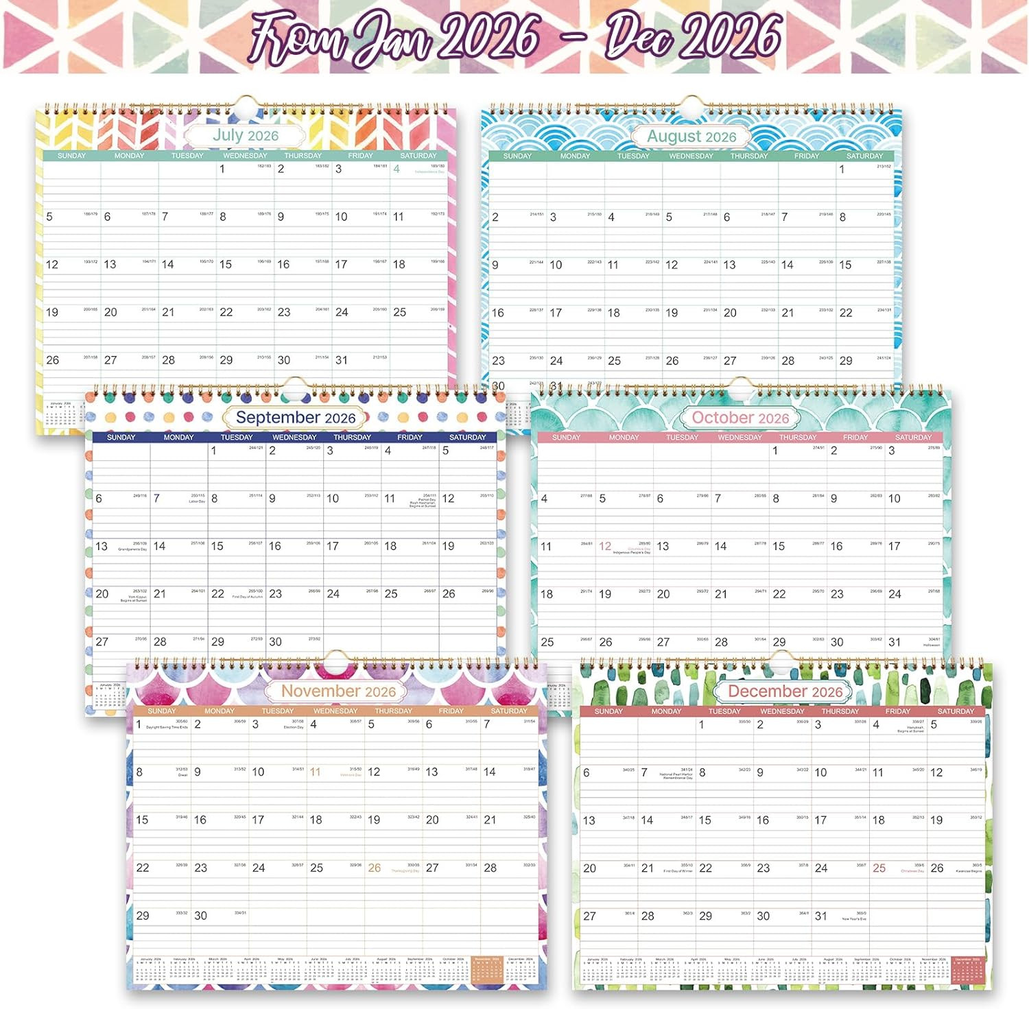 2026 Calendar - 2026 Wall Calendar - Jan 2026 - Dec 2026,