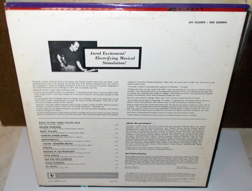 EXCITING SOUNDS CLEBANOFF STRINGS & PERCUSSION MERCURY MONO DEEP GROOVE ...