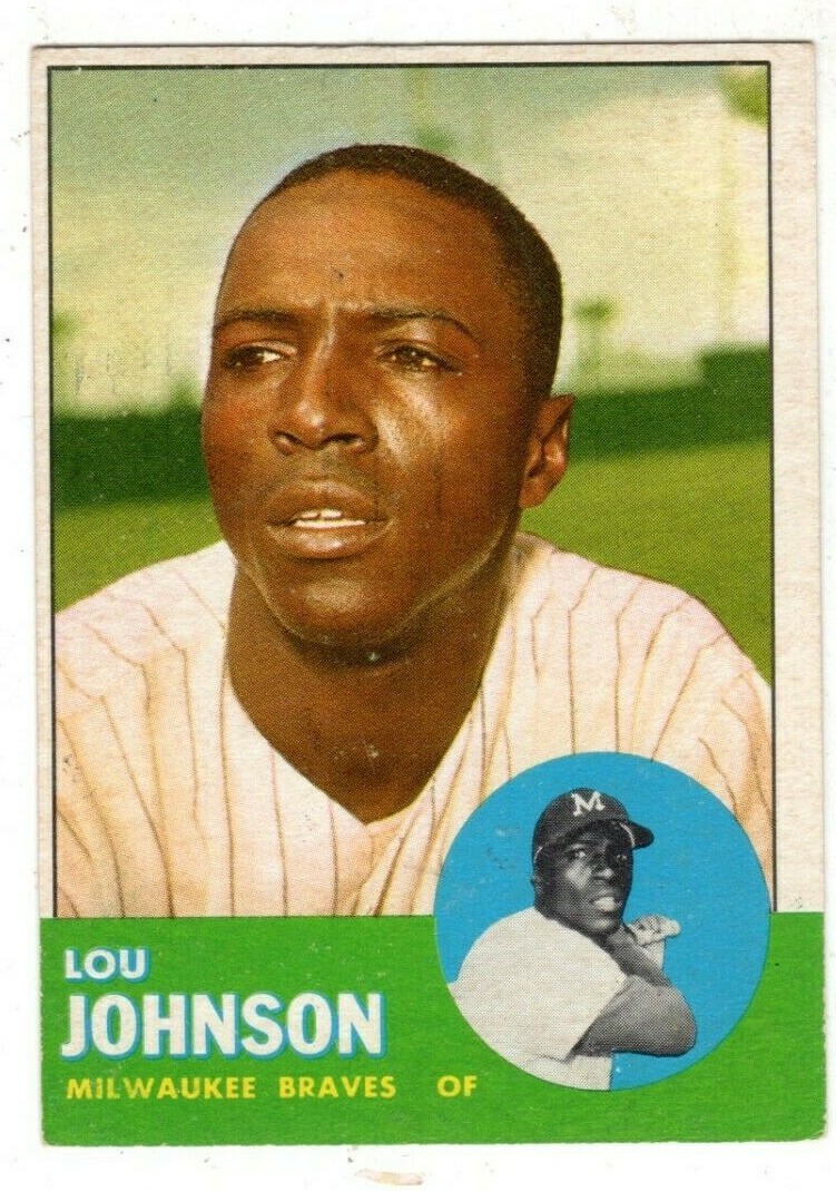1963 Topps #238 Lou Johnson - Milwaukee Braves, Excellent - Mint ...