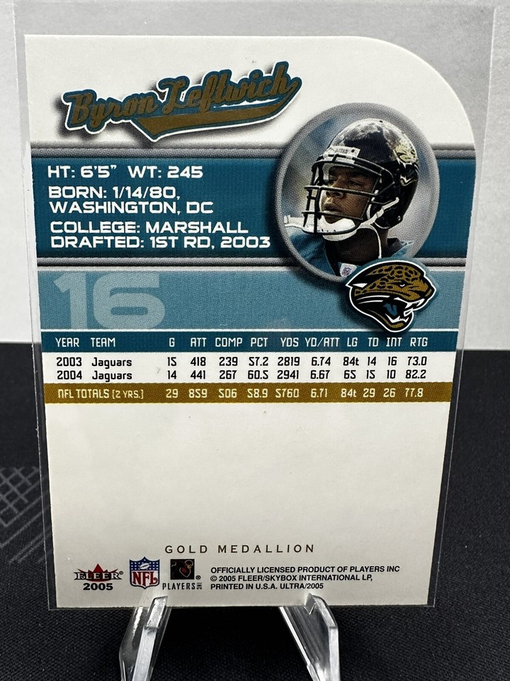 💥2005 Ultra Gold Medallion Jacksonville Jaguars Die Cut #16 Byron ...