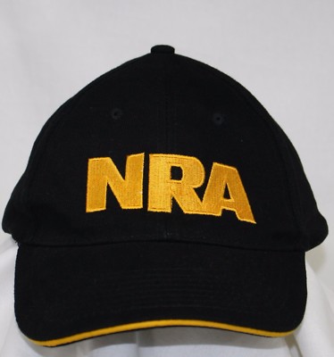 MINT NRA Black Baseball Cap Hat Adjustable Strap US Flag National | eBay