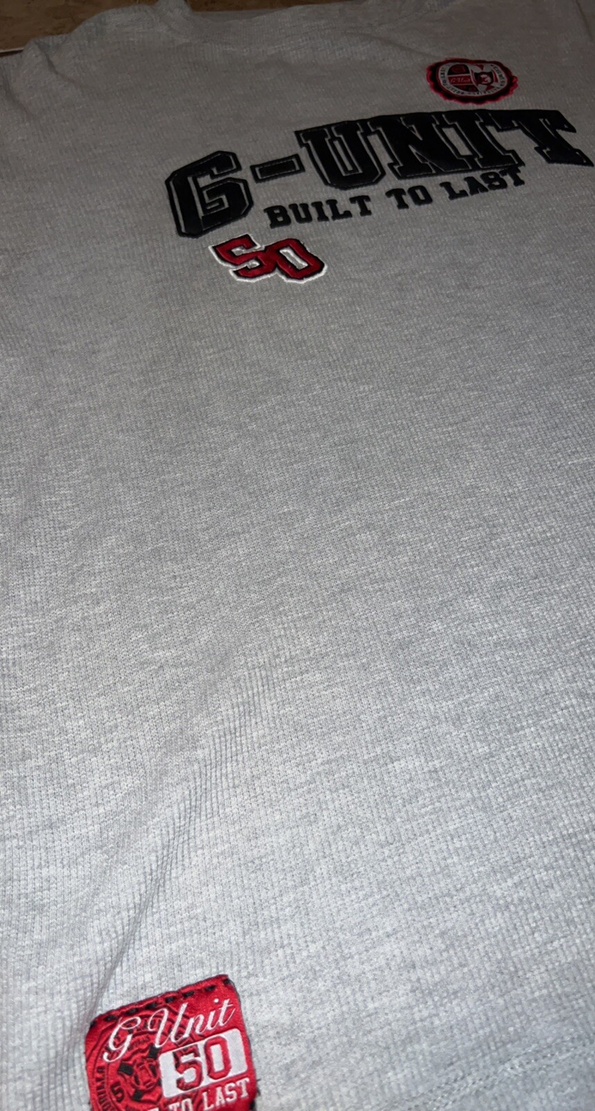 Vintage Men's G Unit Built to Last Gray Long Sleeve T… - Gem