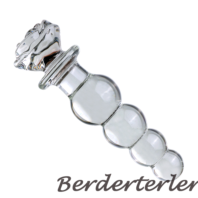 Pyrex Crystal Glass Butt Plug Anal Beads Dilator Glass Dildo Anal Plug ...