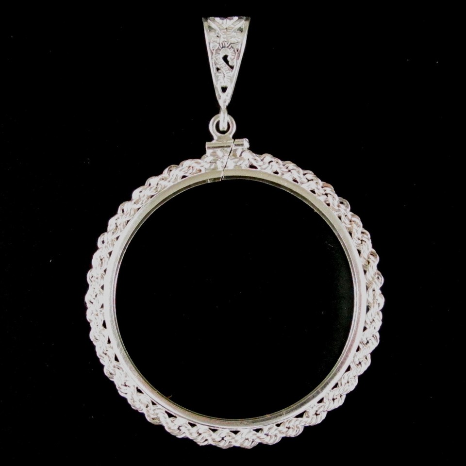 Coin Bezel 38mm Morgan, Peace, Ike Sterling Silver Rope Large Silver ...