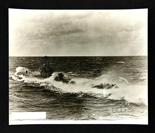 1945 USS Sirago SS-485 Submarine Tench Class Underway Vintage Navy ...
